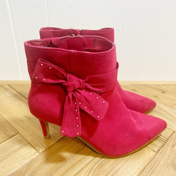 torrid | Shoes | Torrid Red Faux Suede Side Bow Studded Pointed Toe ...